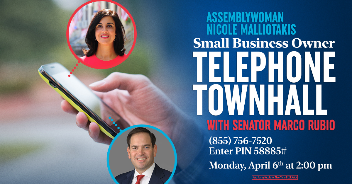 WATCH: Nicole Malliotakis & Senator Marco Rubio Telephone Town Hall ...
